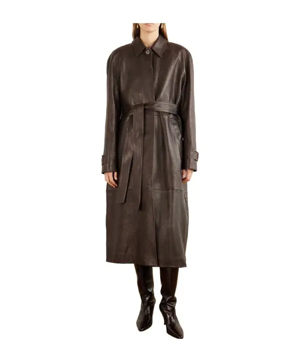 Magda Butrym Textured Leather Trench Coat