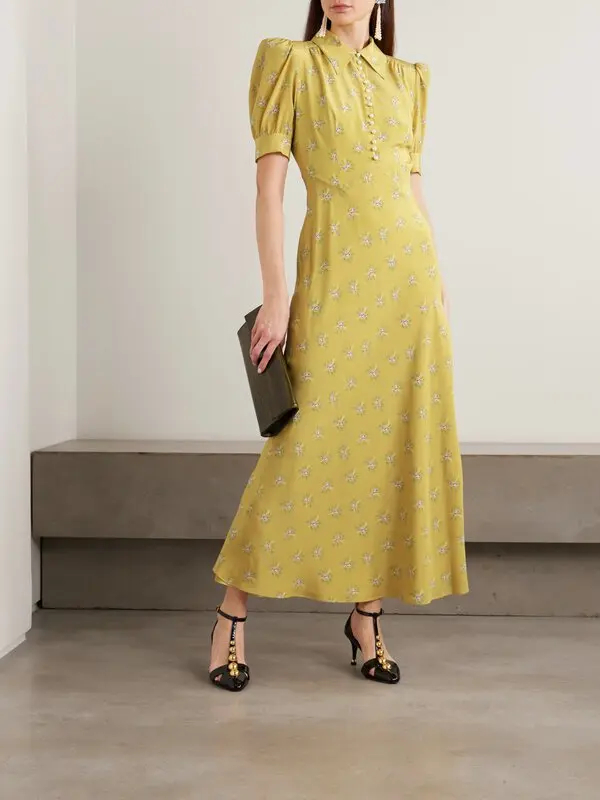 Alessandra Rich Floral Print Dress
