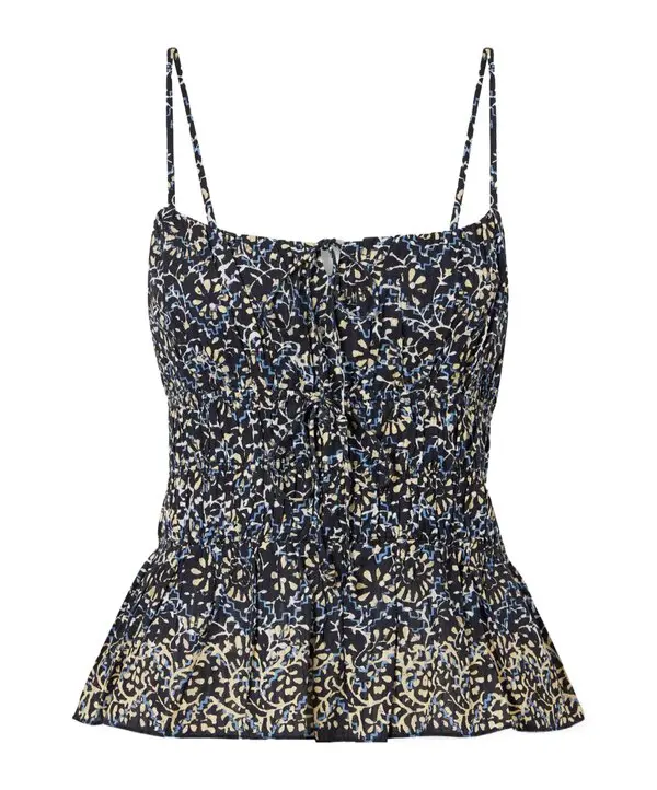 Ulla Johnson Anya Printed-cotton Tank - Black