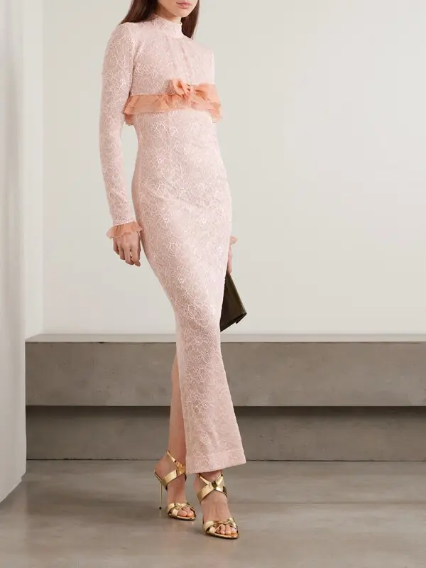 Alessandra Rich Bow-tie Ruffle Dress