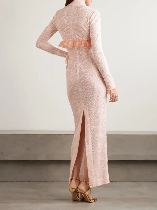 Alessandra Rich Bow-tie Ruffle Dress