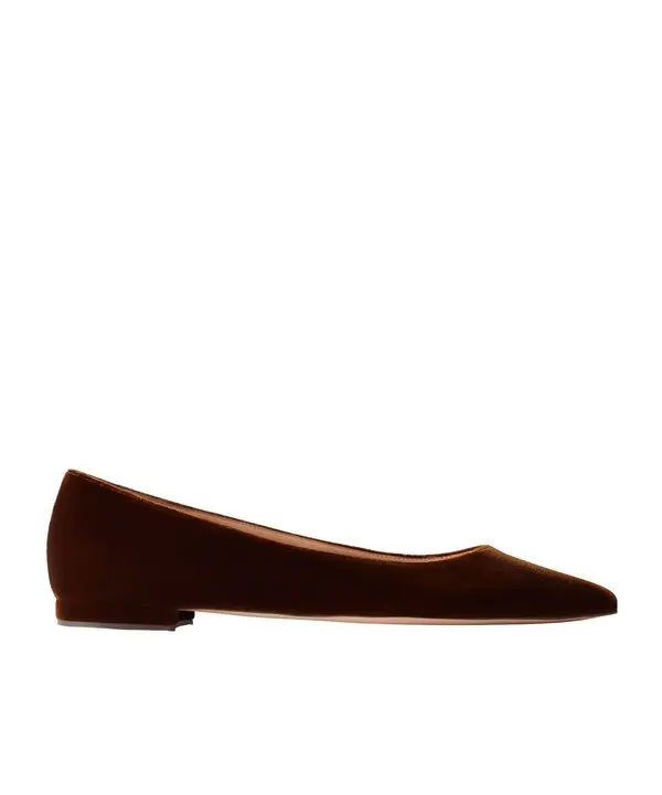 GIANVITO ROSSI Velvet Ballet Flats - Brown