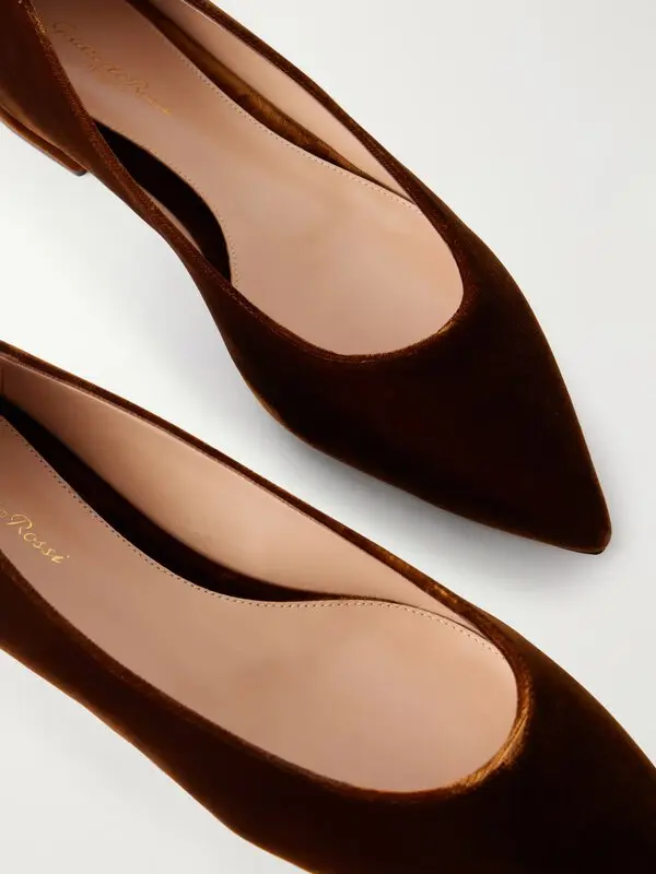GIANVITO ROSSI Velvet Ballet Flats