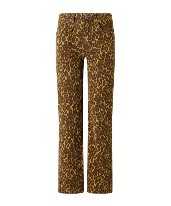 R13 Cropped Animal-print Flare Jeans - Brown