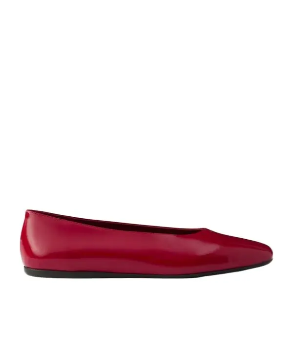 Prada Brushed Leather Ballerinas