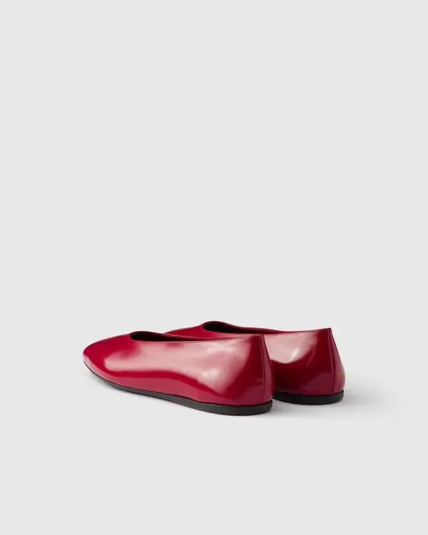 Prada Brushed Leather Ballerinas