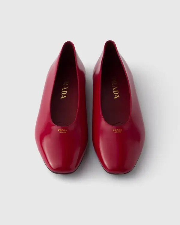 Prada Brushed Leather Ballerinas