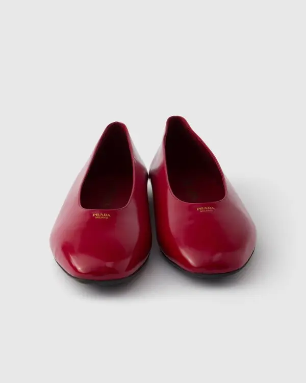 Prada Brushed Leather Ballerinas