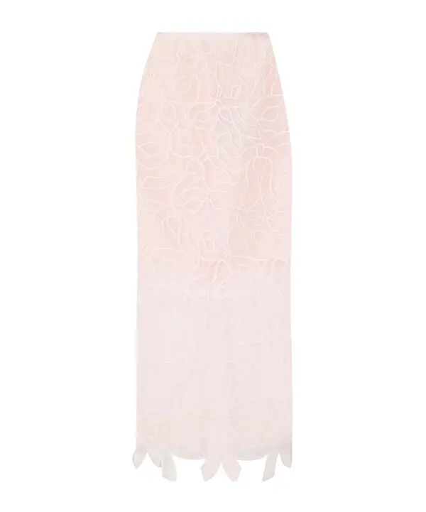 Cecilie Bahnsen Bow Embroidery Midi Skirt - Pink