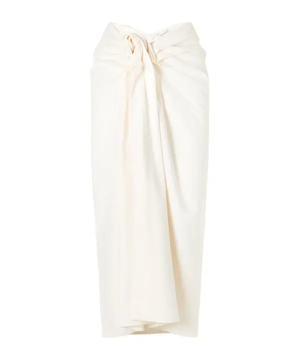Magda Butrym Knot-detail Ruched Midi Skirt - White