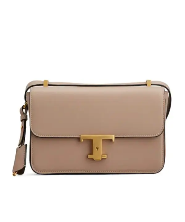 TOD'S T Timeless Flap Bag In Leather Mini - Beige