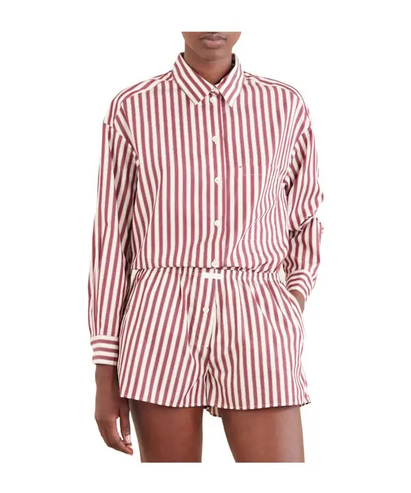 ERES House Striped Cotton-poplin Pajama Shorts
