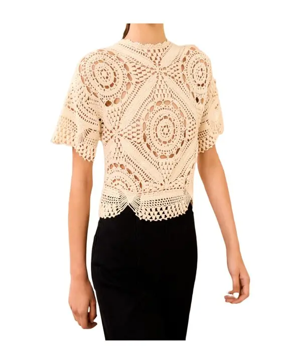 Ulla Johnson Hand-crocheted Short-sleeve Top - Nude