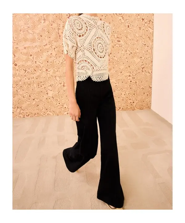 Ulla Johnson Hand-crocheted Short-sleeve Top