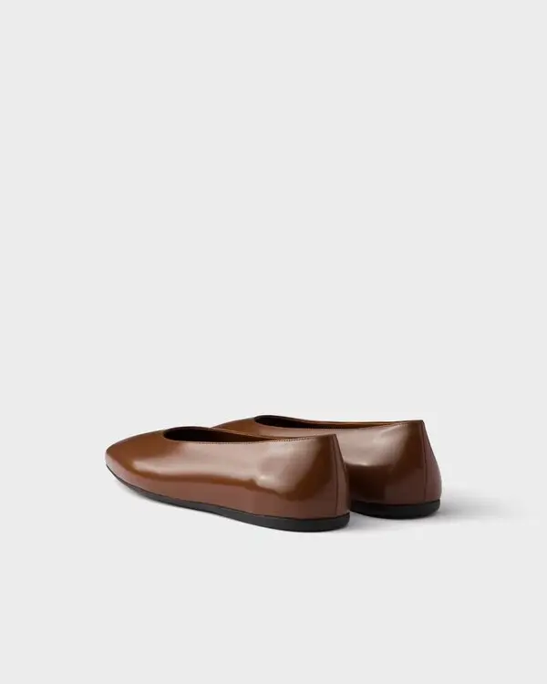 Prada Brushed Leather Ballerinas