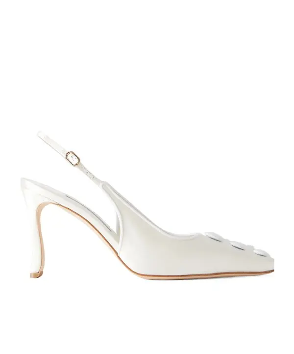 Manolo Blahnik Alexa 90 Embellished Satin Pumps