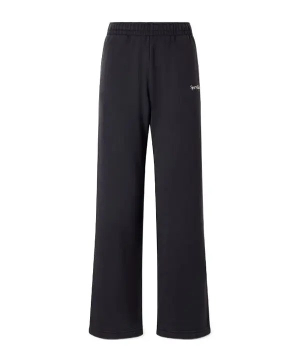 SPORTY  RICH Sporty & Rich Embroidered Cotton Wide-leg Pants