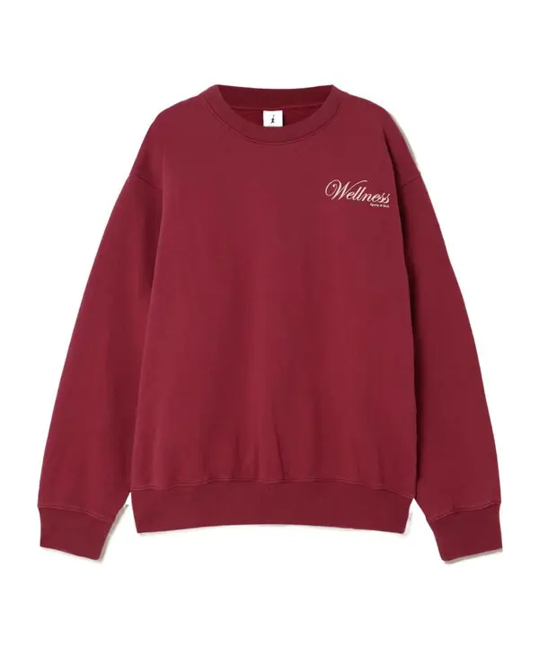 SPORTY  RICH Sporty & Rich Soho Printed Crewneck Sweatshirt - Wine Red