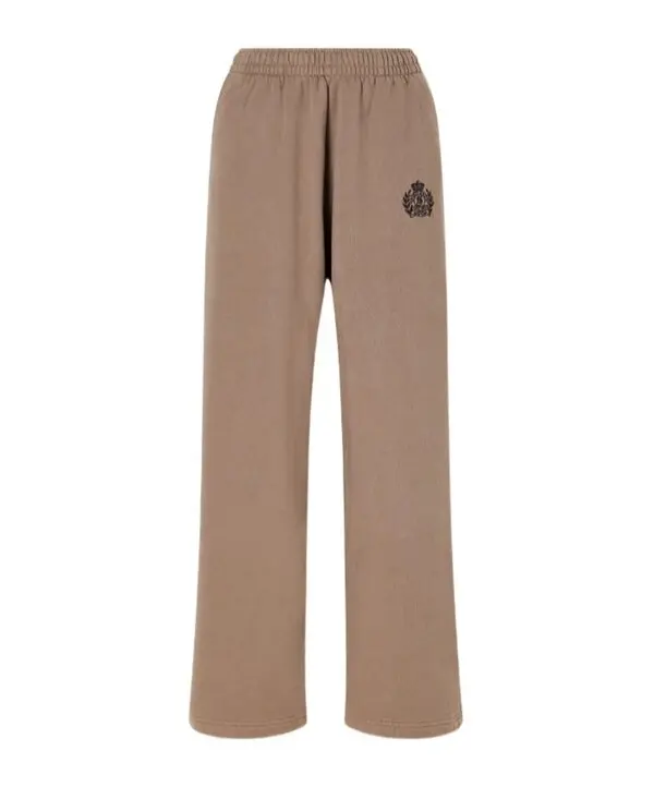 SPORTY  RICH Embroidered Cotton-jersey Wide-leg Sweatpants