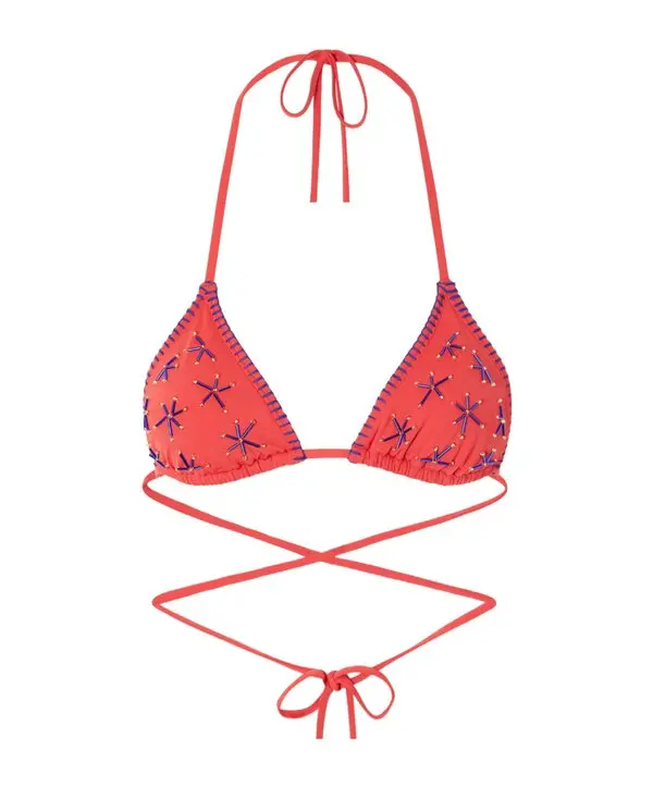 Staud Star Embroidered Bikini - Red