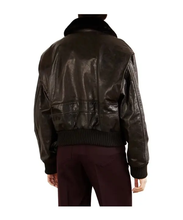 Victoria Beckham Aviator Shearling-trimmed Leather Jacket