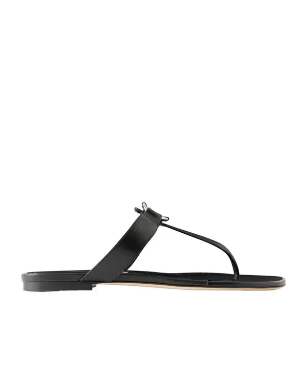 Manolo Blahnik Minimalist Flip Flops - Black