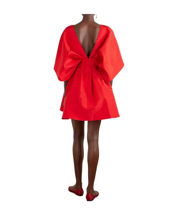 Carolina Herrera Pleated Silk-faille Mini Dress