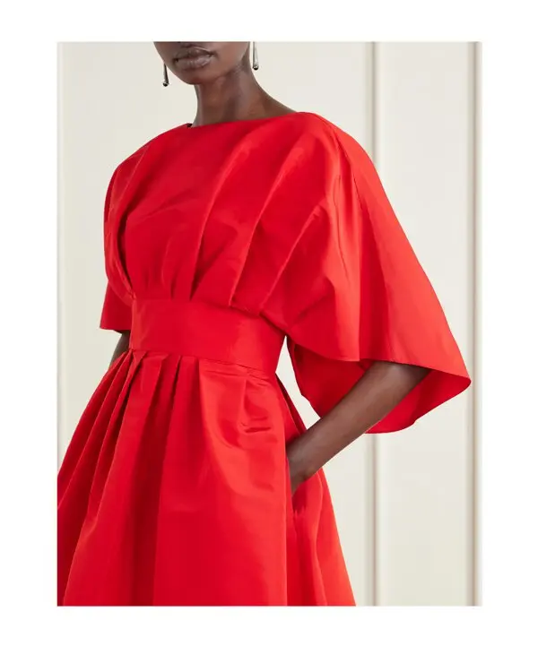 Carolina Herrera Pleated Silk-faille Mini Dress