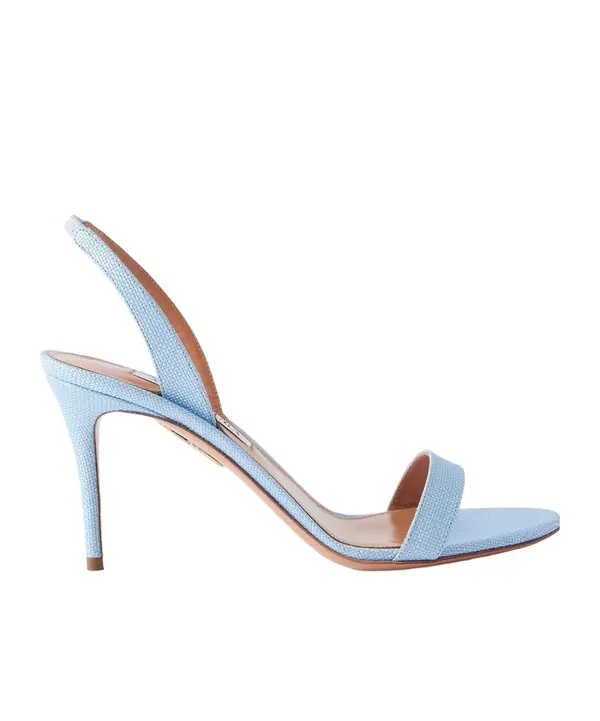 AQUAZZURA Raffia Slingback Sandals - Blue