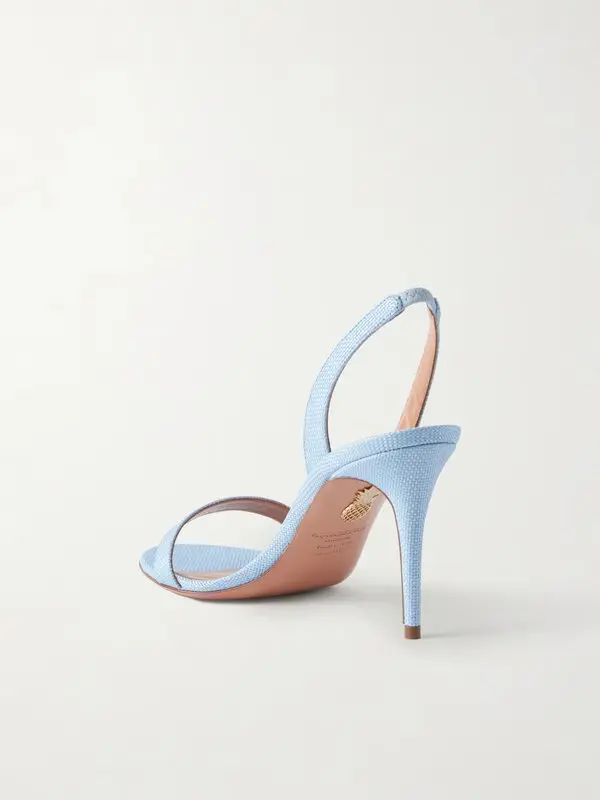 AQUAZZURA Raffia Slingback Sandals