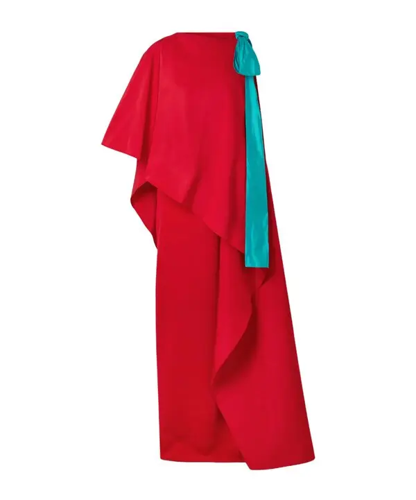 Carolina Herrera Multi-layered Dress With One-sleeve Bow Embellishment - Red