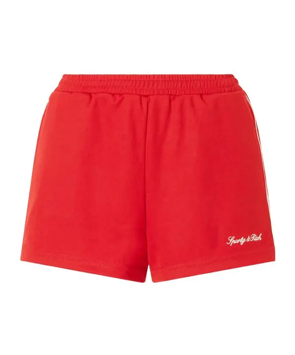 SPORTY  RICH Sporty & Rich Logo-embroidered Jersey Shorts