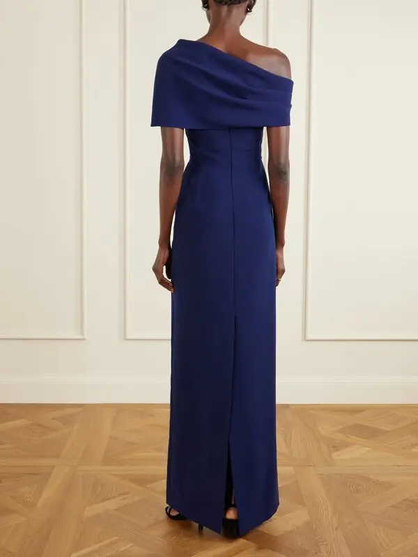 Carolina Herrera Off-the-shoulder Draped Crepe Dress