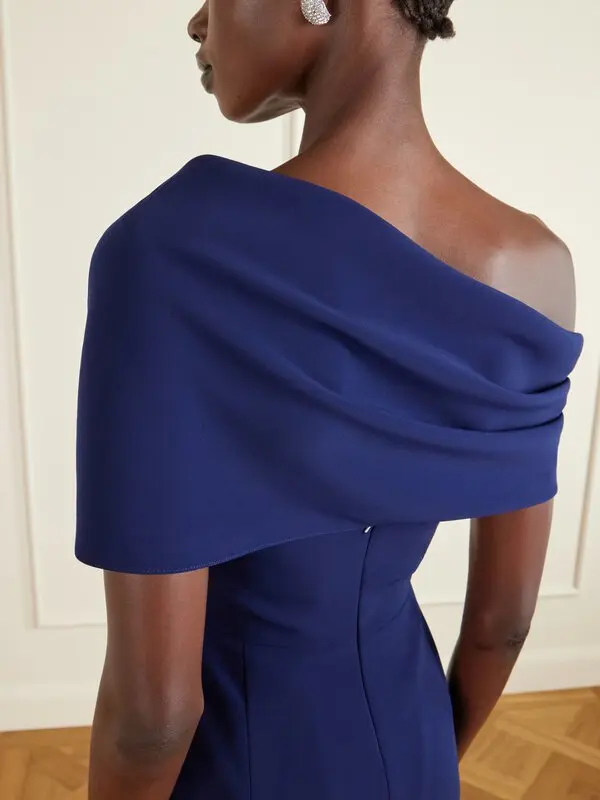 Carolina Herrera Off-the-shoulder Draped Crepe Dress