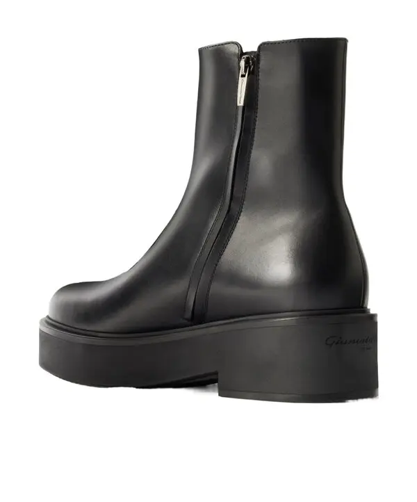 GIANVITO ROSSI Leather Zip Up Ankle Boots