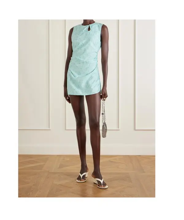 Christopher Esber Sleeveless Jacquard Dress With Keyhole Neckline