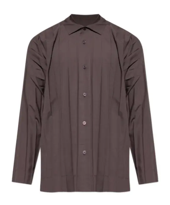 Issey Miyake Homme Plissé Edge Shirt - Brown