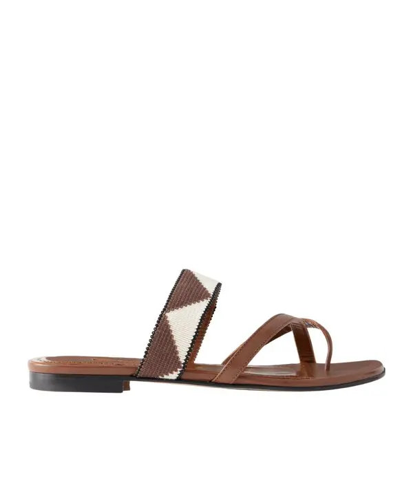 Manolo Blahnik Wavy Pattern Flat Shoes - Brown
