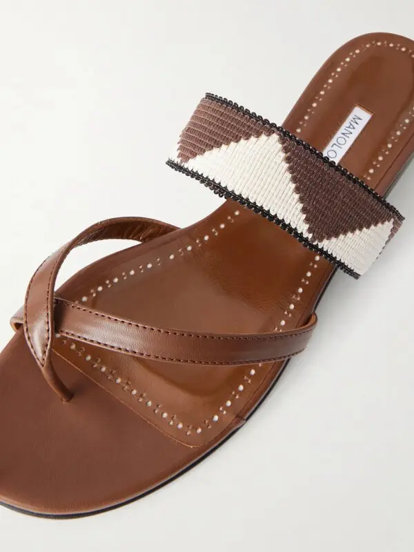 Manolo Blahnik Wavy Pattern Flat Shoes