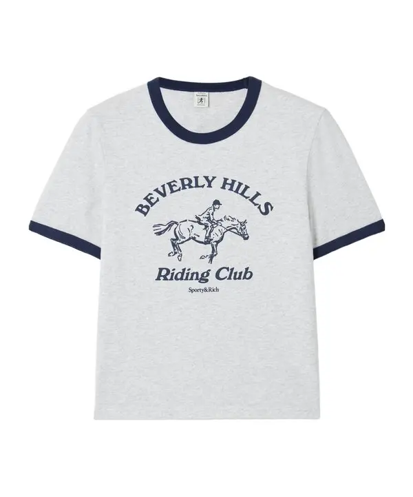 SPORTY  RICH Sporty & Rich Two-tone Printed T-shirt