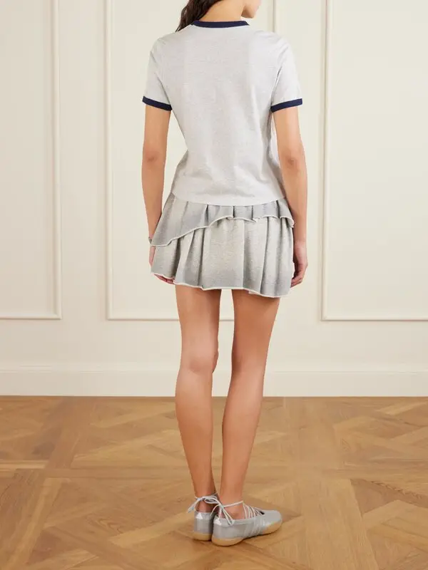 SPORTY  RICH Sporty & Rich Two-tone Printed T-shirt