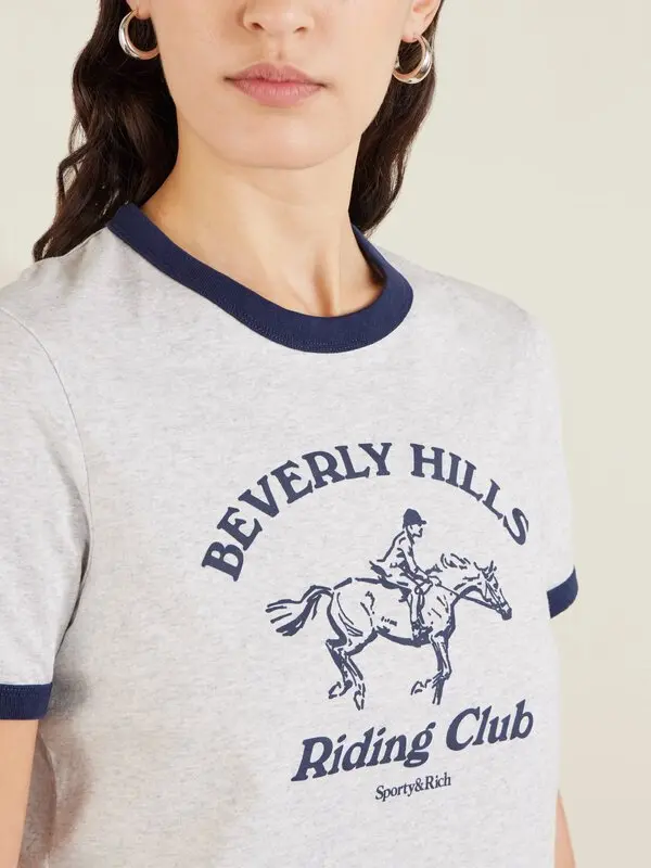 SPORTY  RICH Sporty & Rich Two-tone Printed T-shirt