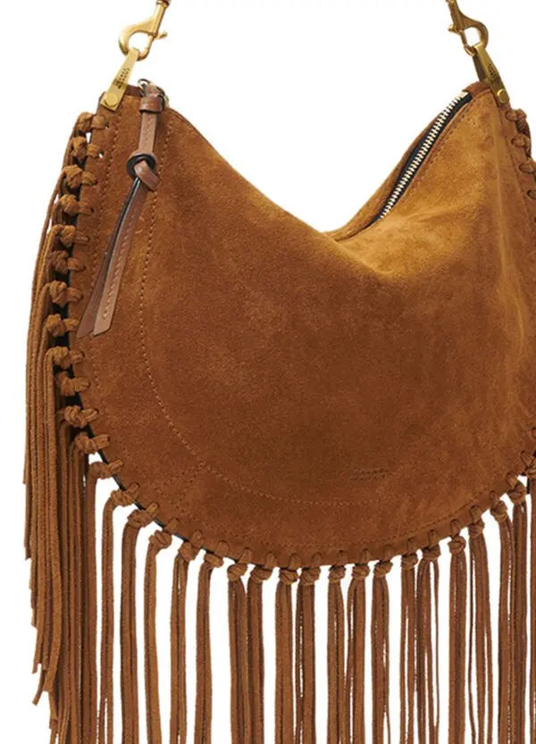 Isabel Marant Étoile Suede Shoulder Bag With Fringe Details