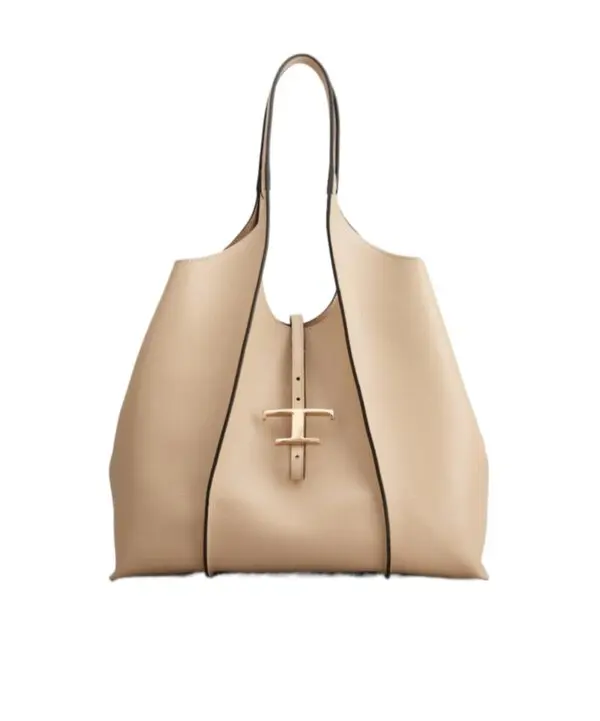 TOD'S T Timeless Medium Shopping Bag - Beige