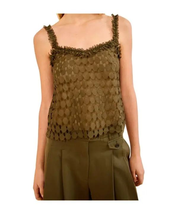 Ulla Johnson Francoise Lace Tank Top - Pine
