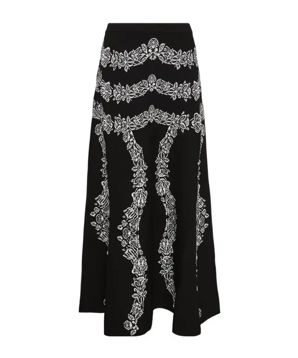 Ulla Johnson Valencia Jacquard Midi Skirt - Black