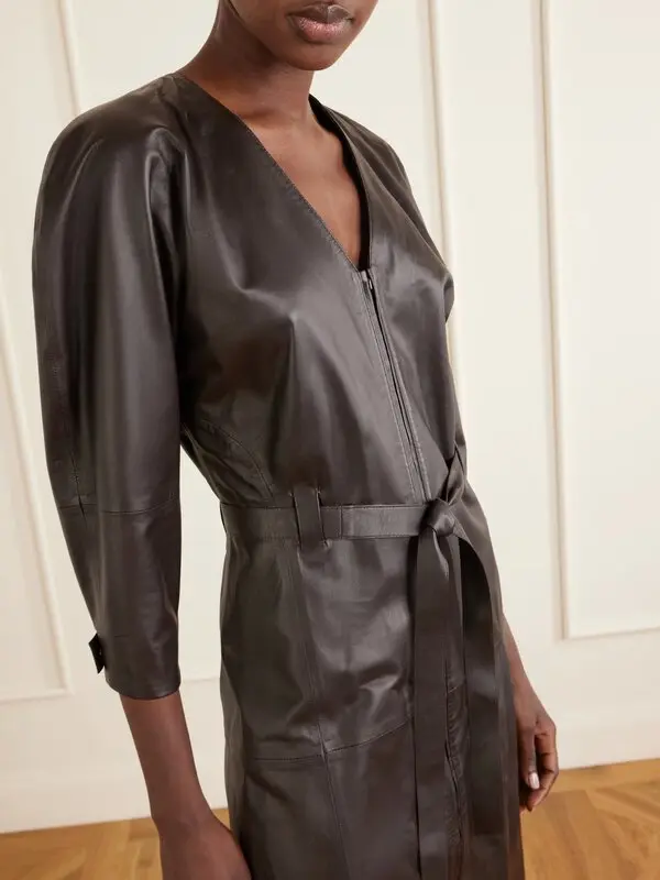 Victoria Beckham Lace-up Leather Midi Dress