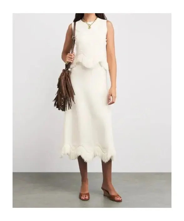 Ulla Johnson High-waisted Midi Skirt With Tassel Trim