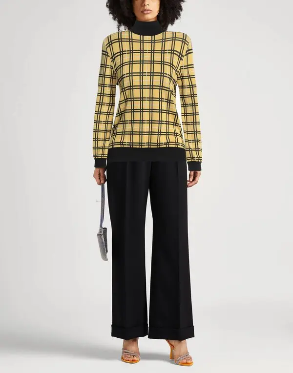 Marni Plaid Wool Turtleneck Knit Sweater