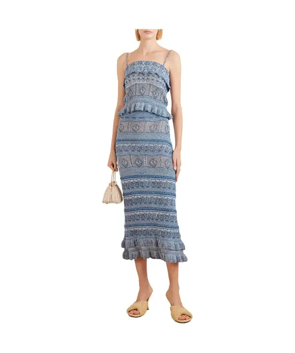 Etro Ruffled Crocheted Maxi Skirt